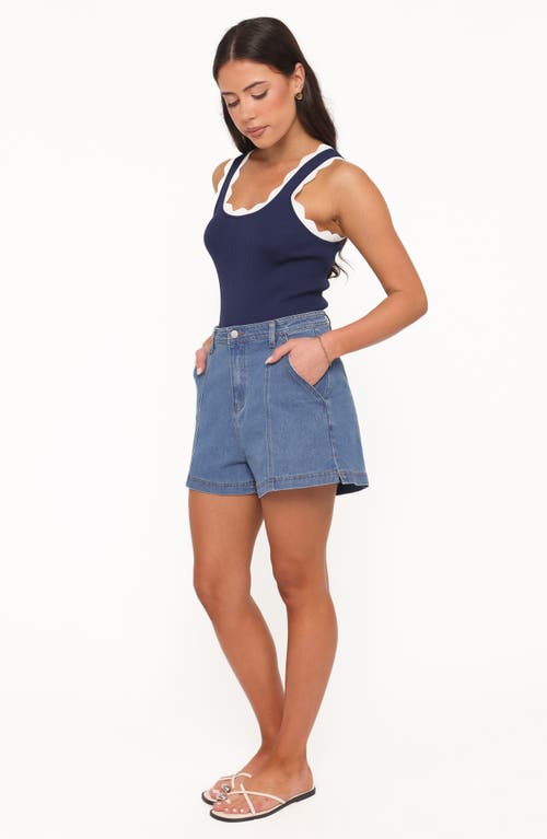PETAL & PUP High-Waisted Denim Shorts with Side Vents